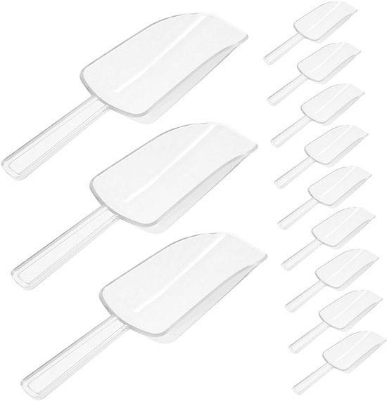 12 stuks transparante plastic ijsschep, multifunctionele schep voor ...