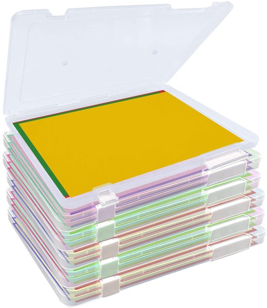 Verpakking van 6 A4 archiefdozen, draagbare opbergdozen voor A4 ...