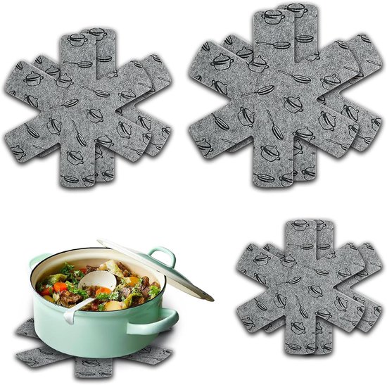 Pan Protector 6 Pieces - Pan Divider with Scratch Protection - Felt ...
