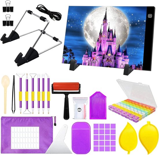 A4 LED Diamond Light Plate - Verstelbare helderheid - USB-kabel ...