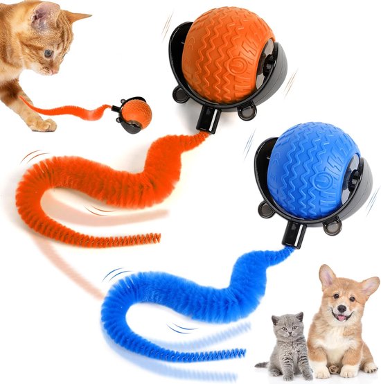 2pcs Interactieve Katten Speelgoed Serie - Automatische Rollende Bal ...