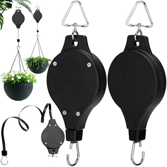 2 stuks Hangende Plantenmand Katrol | Plantenhanger Intrekbaar Katrol ...
