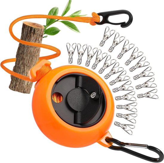 Extendable Clothes Line for Camping (10 m with Hand Crank) - Portable ...