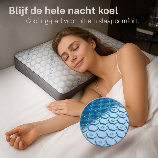 CozySense® PolarGel Hoofdkussen - Kussen tegen Nekklachten - Slaapkussen - Pillow -... | bol