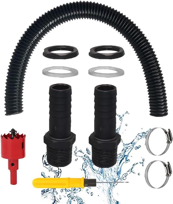 Rain Barrel Connection Set with Hose 100 cm Rain Barrel Connector 1 ...