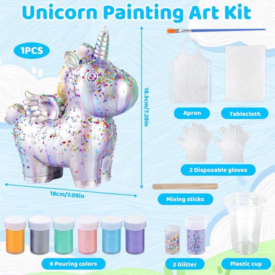TRANKIELO® - DIY Eenhoorn Schilderset en Spaarpot – Educatief ...