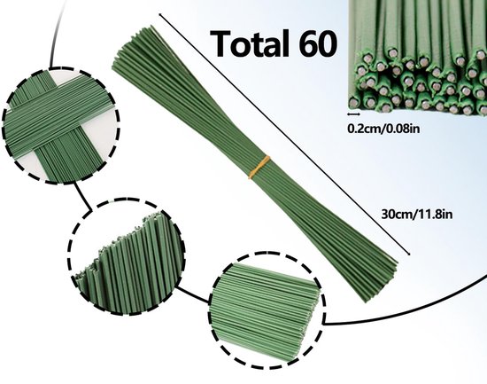 Set van 60pcs Craft Wire - Flower Wire Binding Wire - Dried Flower Wire ...