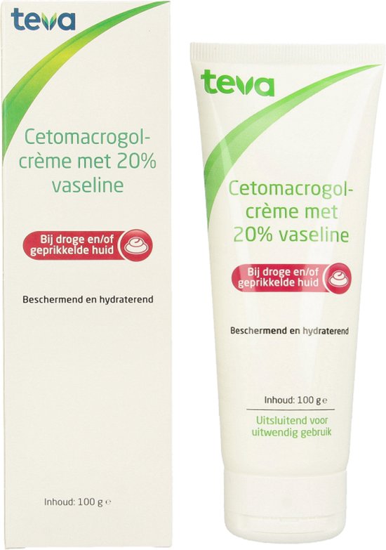 Teva Cetamacrogol Cream With 20% Vaseline 100 Grams | bol