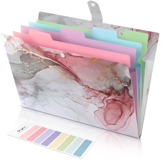 SKYDUE A4-map, map met compartimenten, documentenmap met labels ...