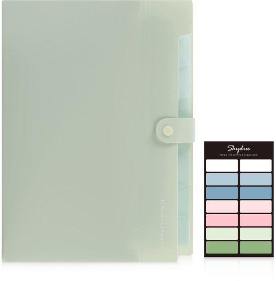 SKYDUE A4 Uitbreidbare Documentenmap met 8 Vakken, A4 Map/Bestandsmap/A4... | bol