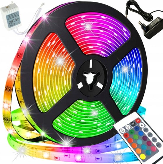 Waterdichte LED Strip 5 meter RGB Kleuren met Afstandsbediening - IP44 ...