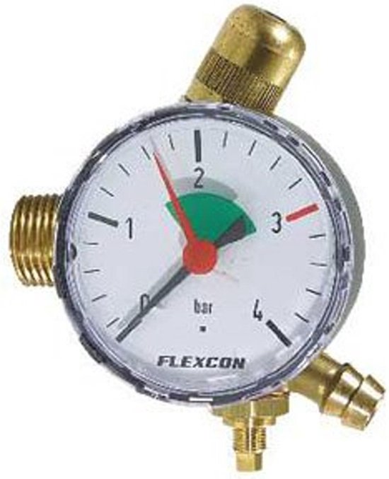 Flamco Flexcon aansluitgroep 12mmx1/2 met manometer | bol.com