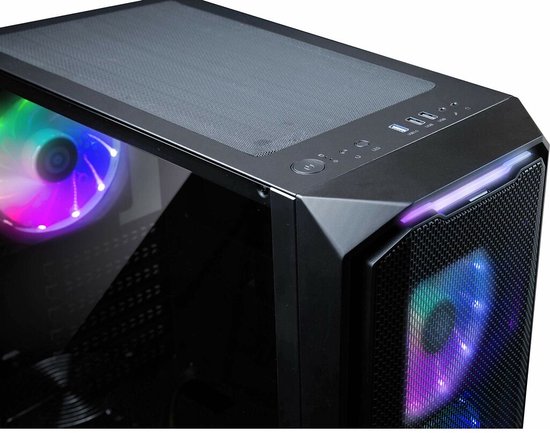 ATX Semi-toren doos Nfortec Torre Gaming Krater para PC con Cristal ...