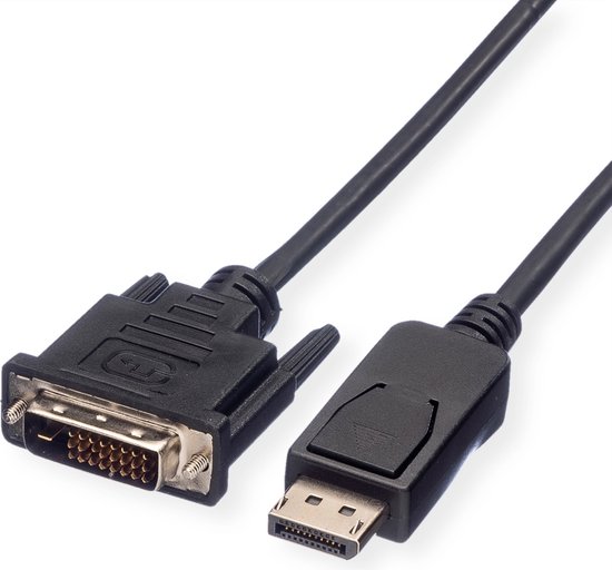 VALUE DisplayPort Kabel DP Male - DVI (24+1) Male, LSOH, zwart, 3 m | bol