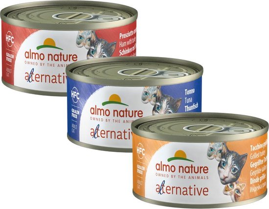Almo Nature Natvoer voor Katten - Alternative Blikjes - 24 x 70g | bol