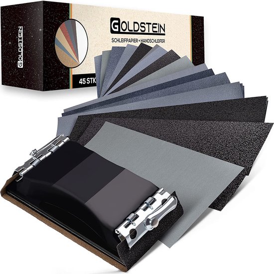 GOLDSTEIN® Schuurpapierset, professioneel schuurpapier, hout, auto, lak ...
