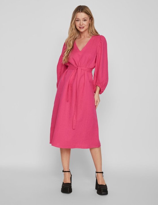 Vila VILANIA VN 78 MID CALF DRESS - Pink Ya Pink | bol.com