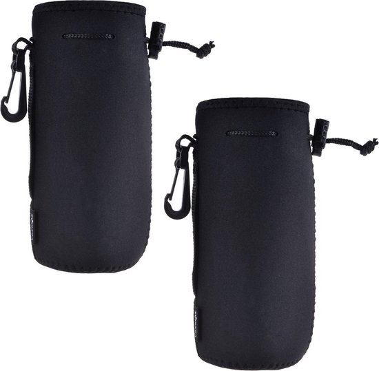 EIZOOK 2 stuks Koelhoudhoes - Drinkfles koelhouder - Zwart - Neopreen ...