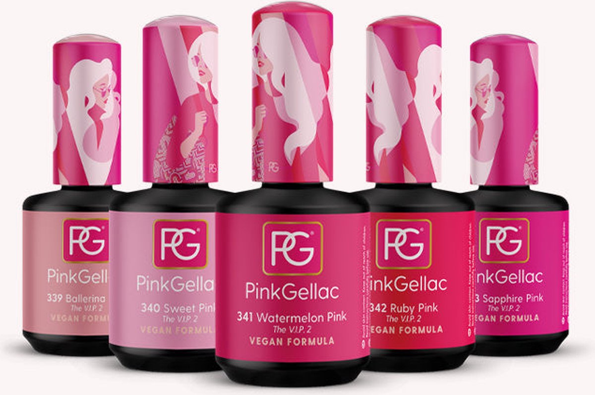 Pink Gellac - Color Box Vip 2 - Gellak - Set van 5 roze kleuren - Vegan ...