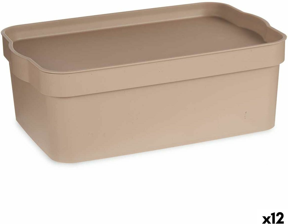Multi-functionele Kist Beige Plastic 6 L (21 x 11 x 32 cm) (12 Stuks ...