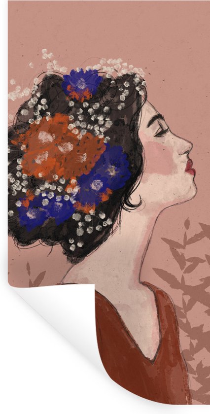 Portret - Bloemen - Vrouw - Bruin - Pastel 13 | bol.com