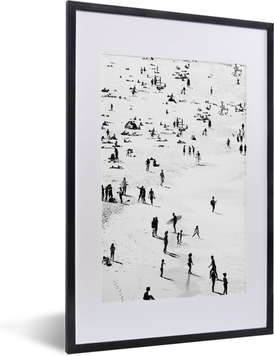 Strand - Zee - Mensen - Zwart wit | bol.com