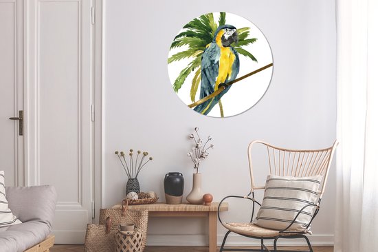 WallCircle - Muurstickers - Behangcirkel - Jungle - Papegaai - Tak - 100x100 cm -... | bol.com