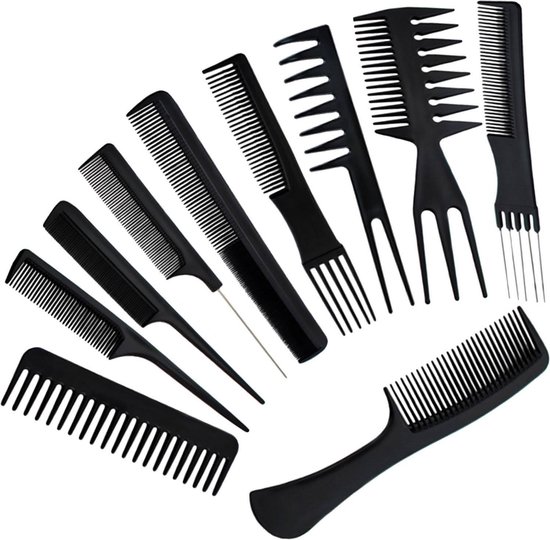 Brede 3 Way Kam set 10 stuks - kammen - Styling Tool - kappers kammen | bol