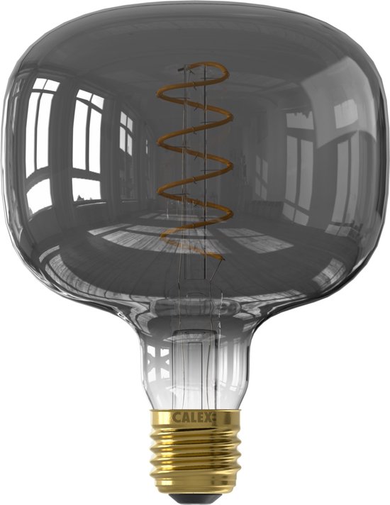 Calex Rondo Spiraal Filament LED Lamp - E27 - Lichtbron Titanium - 4W - Dimbaar | bol
