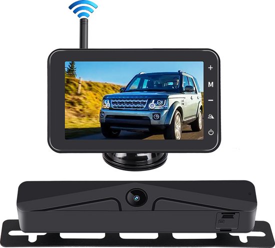 Auto Nummerplaat Frame met zonnepaneel achteruitrijcamerasysteem Auto ...