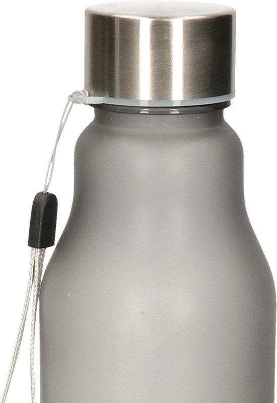 Waterfles/drinkfles/sportfles - zwart - kunststof - rvs - 600 ml | bol.