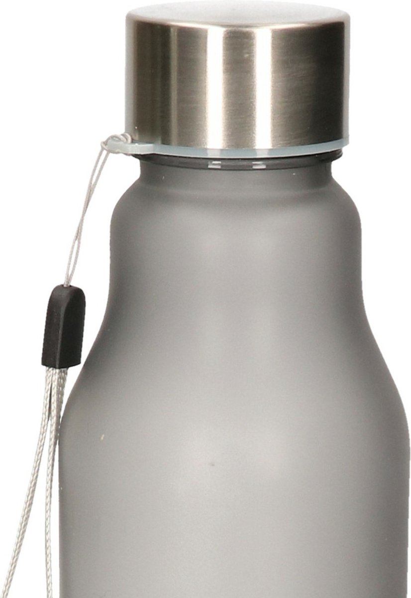 Waterfles/drinkfles/sportfles - zwart - kunststof - rvs - 600 ml | bol.com