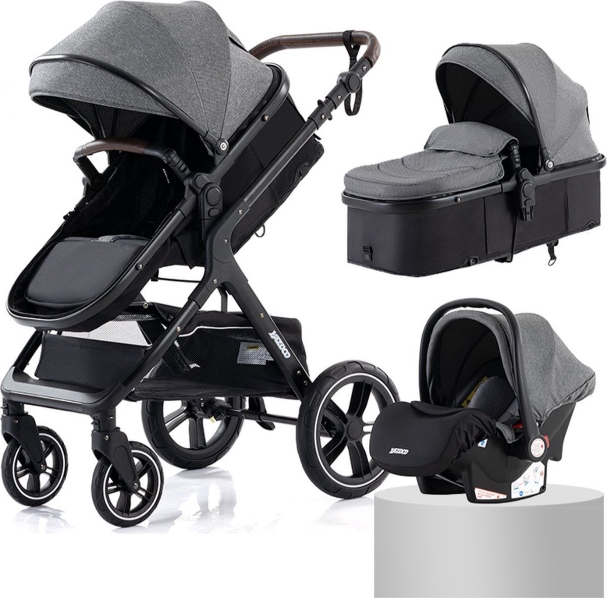 Yazoco - Kinderwagen -3 in 1 set - Incl Maxi Cosi - Opvouwbaar - XXL ...