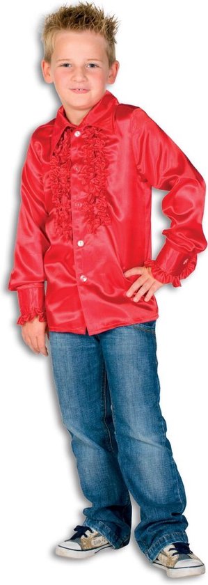 Wilbers - Jaren 80 & 90 Kostuum - Razend Rode Ruches Blouse Kind - rood ...