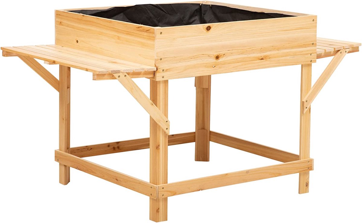 Coazy | Houten kweekbak verhoogd - 175 cm L x 75 cm B x 75 cm H ...