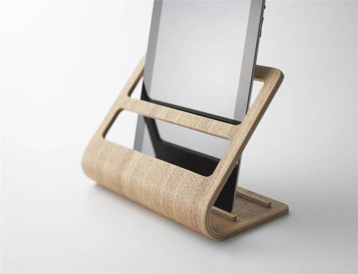 Yamazaki Houder Tablet - GSM Rin natuur - hout | bol.com