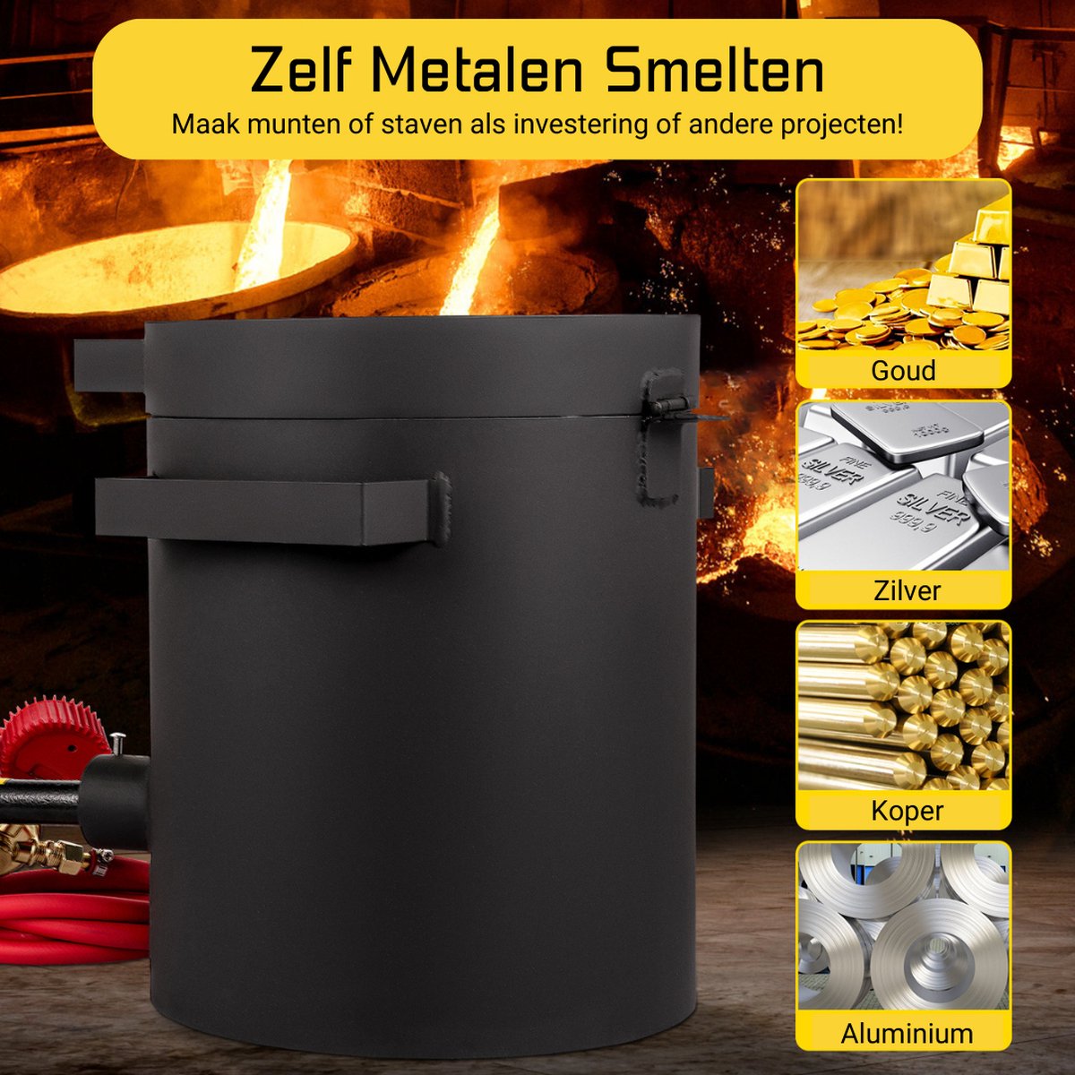 Smeltoven - Smeltkroes - Smeedoven - Smelt Oven Metalen - Met Gietvorm ...