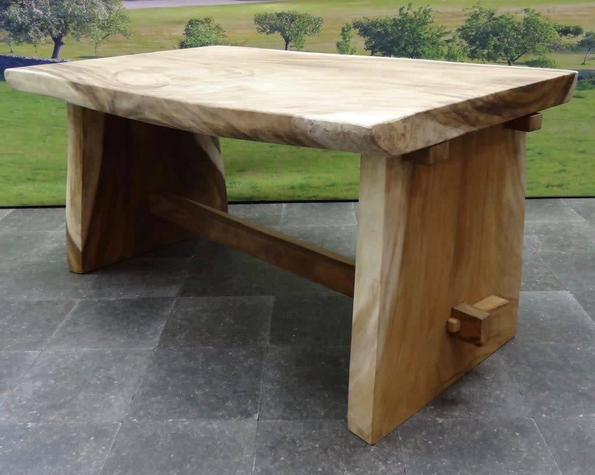Table tronc d'arbre 160x90xH77,5 cm - épaisseur plateau 8 cm | bol.com
