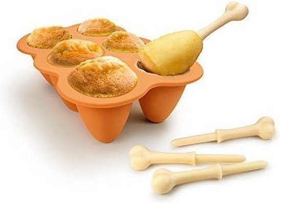 Bakvorm - siliconen - Fried Chicken Legs - kippenpootjes - 6 stuks met ...