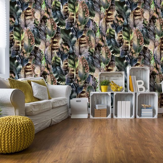 Fotobehang Modern Tropical Pattern | VEL - 152.5cm x 104cm | 130gr/m2 ...