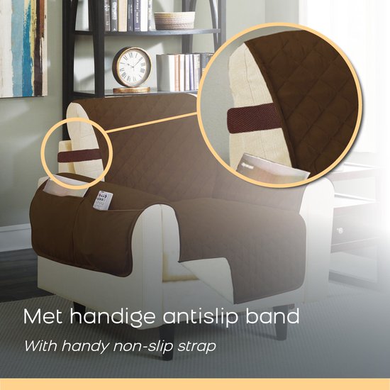 Orange Donkey, Couch Cover Stoelhoes Fauteuil - 165x177cm - Bruin/crème ...