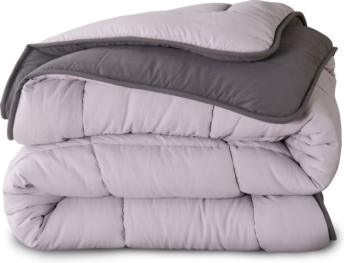 eazydekbed ® Grijs/Antraciet - Dekbed zonder overtrek | 140x200 cm - 30 ...