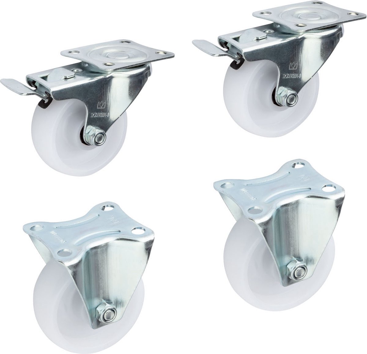 Parkside Transportwielen - Transportwieltjes - Set: 4 delig - Met vaste ...