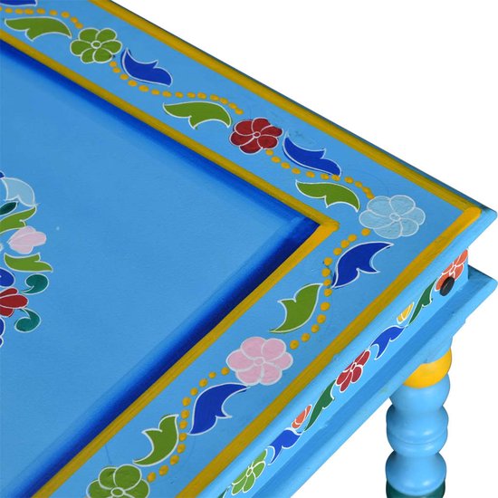 vidaXL Salontafel handgeschilderd massief mangohout turquoise | bol.com