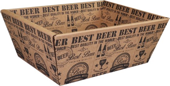 Mand | golfkarton | biermand | 26x21x10cm | bruin | 10 stuks | bol.com