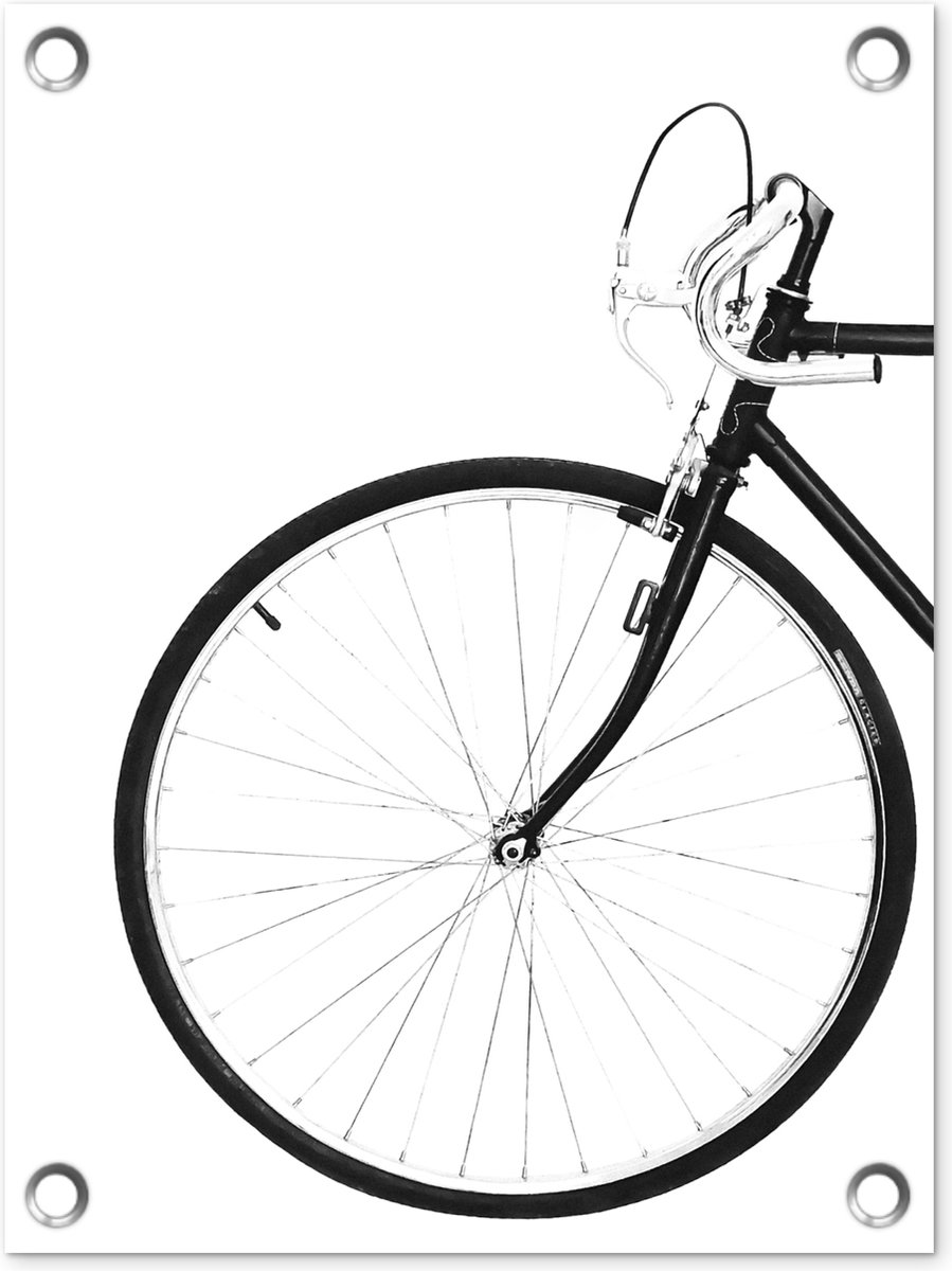 Tuin decoratie Fiets - Wiel - Zwart - Stuur - 40x30 cm | bol