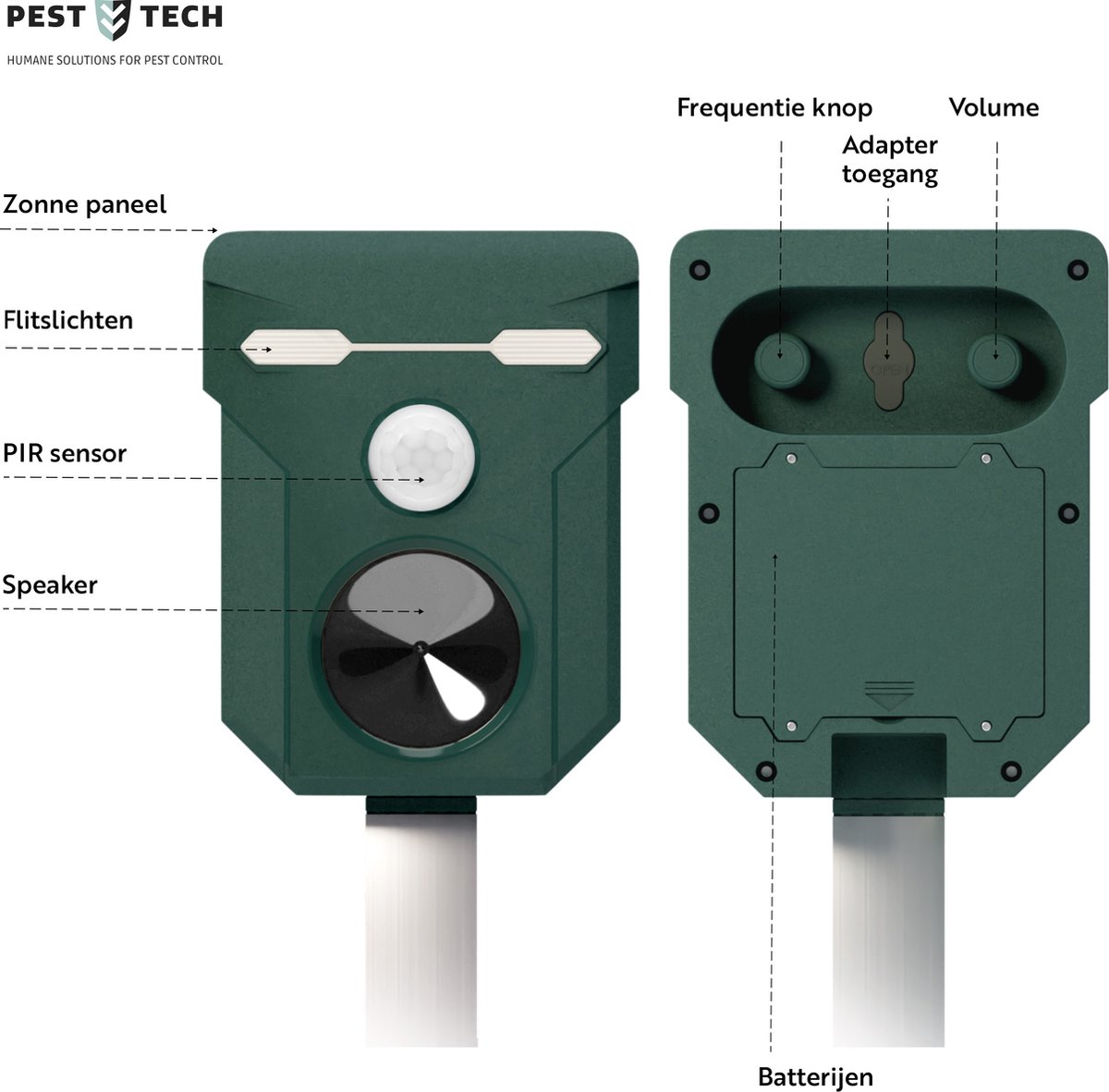 Pest-Tech PT-513 - Ultrasone Kattenverjager - met Smart-Modus ...
