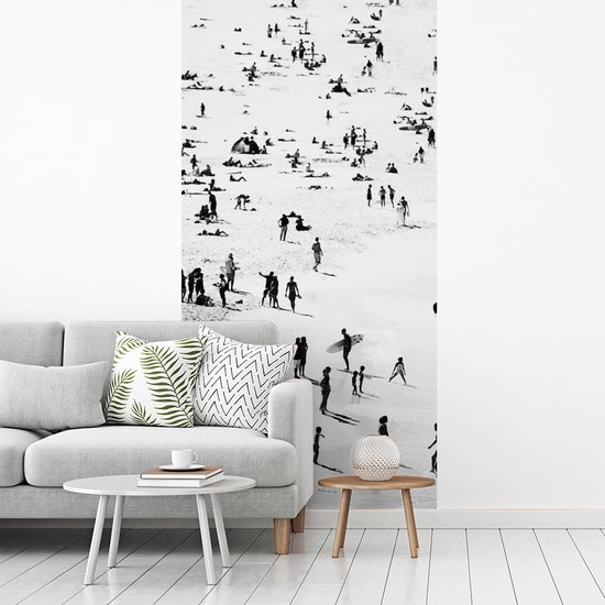 Strand - Zee - Mensen - Zwart wit - Behangpapier | bol