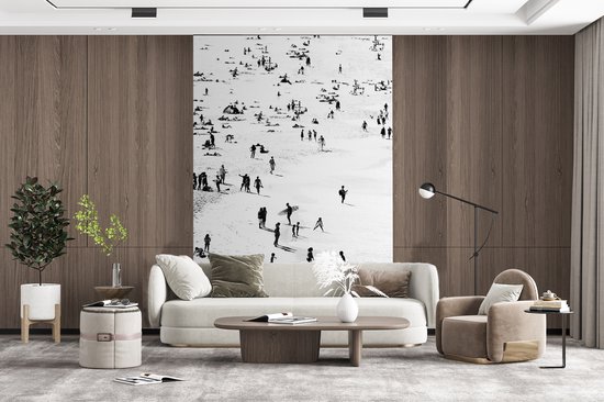 Strand - Zee - Mensen - Zwart wit - Behangpapier | bol