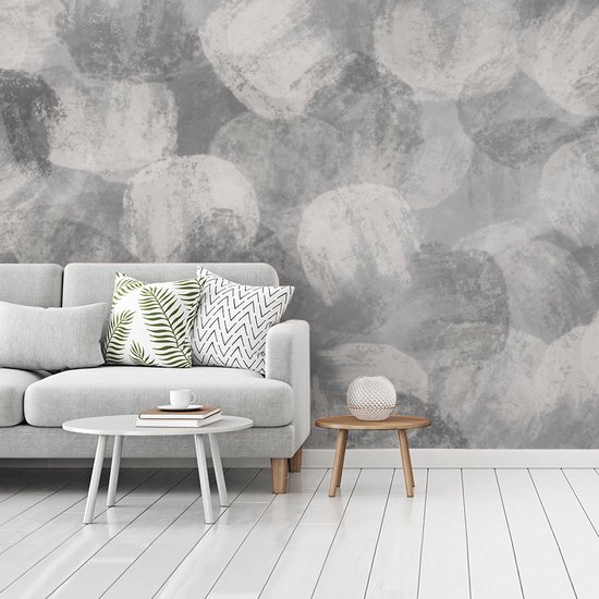 Abstract - Verf - Grijs - Schilderij - Behangpapier | bol